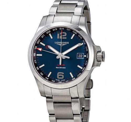 Longines Conquest V.H.P. GMT Blue 41mm новые