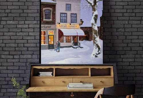Картина: "Зимний вечер" Городской пейзаж, 50х40см