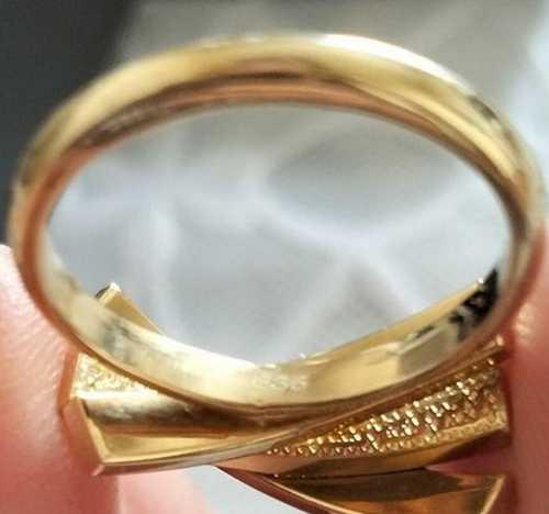 Серьги кольцо комплект золотой