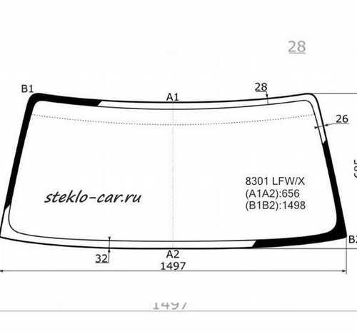 Стекло лобовое Toyota Land Cruiser Prado FJ90 3\5D Utility 1996-02 lemson