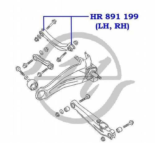 Сайлентблок верхнего поперечного рычага задней под