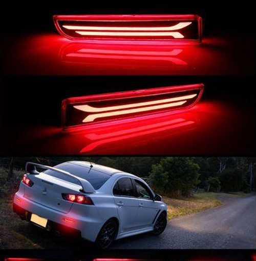 Катафоты/отражатели LED в бампер Lancer 10 черные