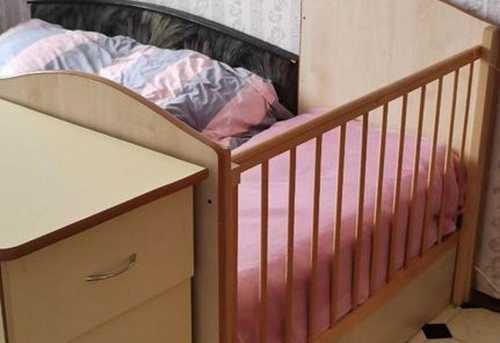 Детская кровать трансформер для новорождённых б/у