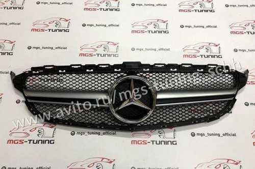 Решетка Mercedes в стиле AMG C63 W205 Matte Chrome