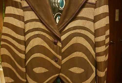 Пиджак из кожи и твида фирмаTrussardi
