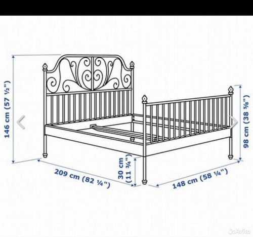 Кровать IKEA leirvik 140*200