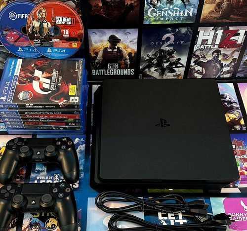 Sony Playstation 4 Slim 1tb  2дж Диски Игры