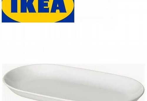 Блюдо Годмиддак Икеа IKEA 32*18 см белое