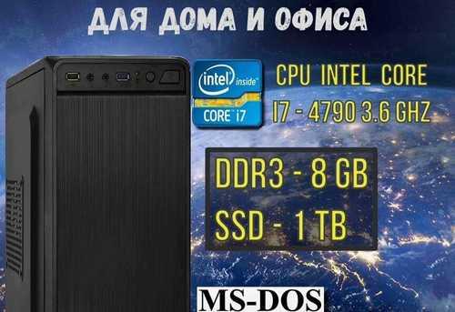 Пк Intel i7-3.6GHz,RAM-8,SSD-1Tb,HDvideo,DOS