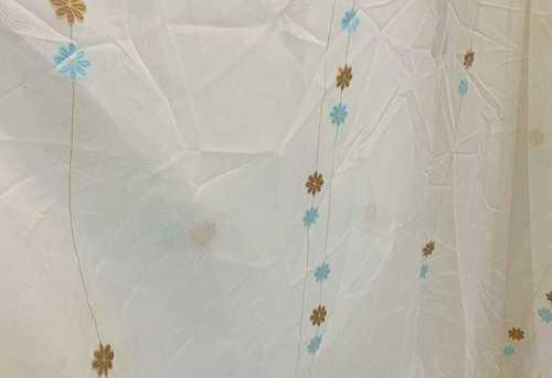 Тюль вуаль белая с рисунком 3,9 метра