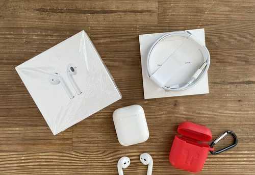 AirPods 2 оригинал с коробкой и проводом