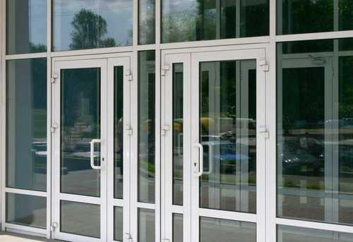 Алюминиевые входные двери со стеклом входные