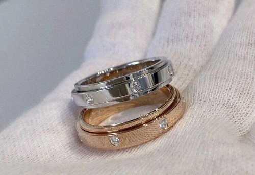 Золотые обручальные кольца Piaget 15 гр 0.34 ct