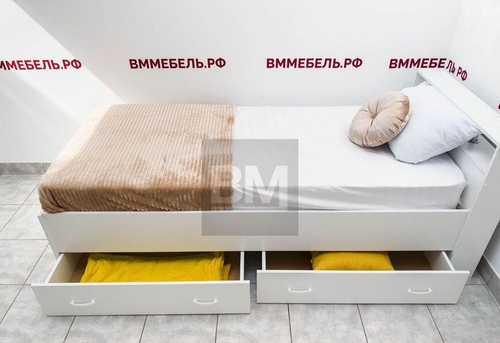 Кровать односпальная с выдвижными ящиками