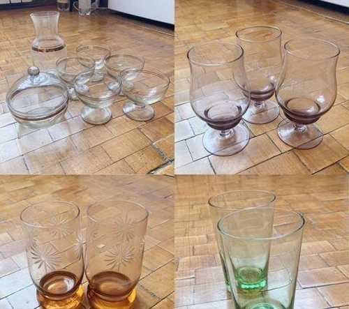 Набор стаканов, набор посуды из тонкого стекла