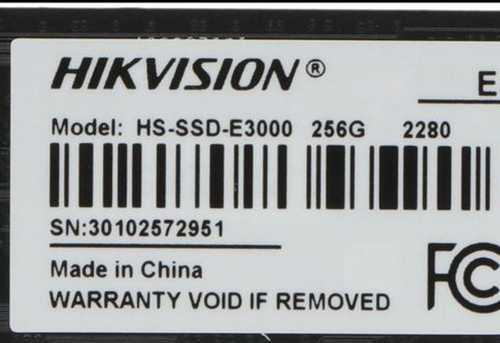 SSD накопитель Hikvision E3000 HS-SSD-E3000/256G H