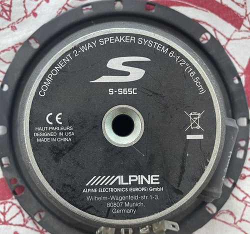 Динамики 16 см Alpine s-s65c