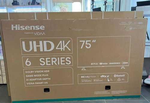 TV 75" 4K Hisense 75A6K, 190 см, новый, гарантия