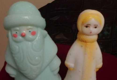 Дед Мороз и снегурочка из СССР пластмасса