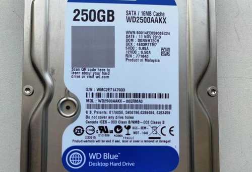 3,5" WD Caviar Blue 250Гб SATA-3, 100 пр