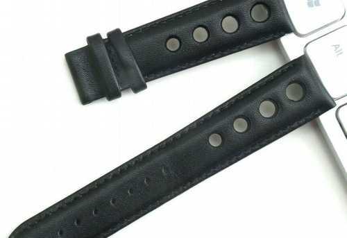 Кожаный чёрный ремешок для часов Tissot PRS 516