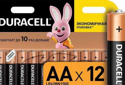 Батарейки Duracell аа 12шт (пальчиковые)