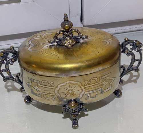 Сахарница антикварная мельхиор