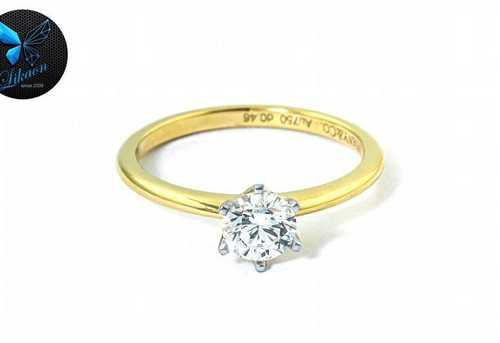 Новое Золотое кольцо Бриллиант 0,48 Ct Золото 750