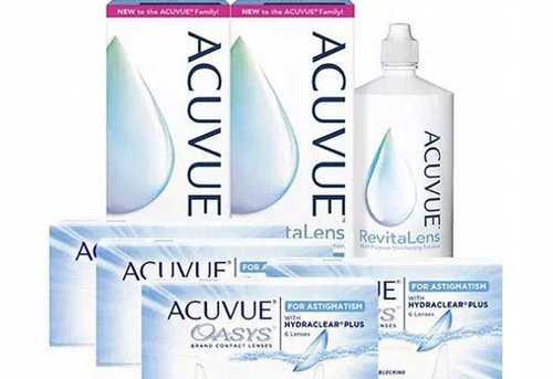 Продам 4 уп. по 6 шт линзы acuvue for astigmatism