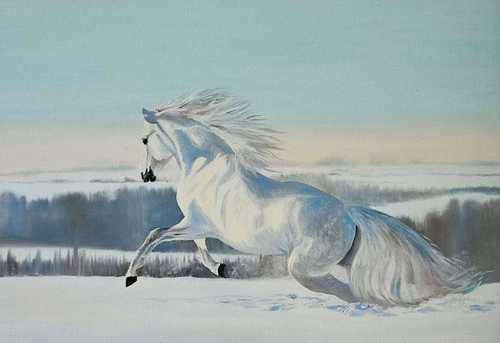 Картина маслом на холсте лошадь