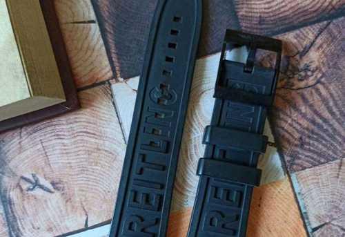 Чёрный ремешок на часы Breitling 24mm