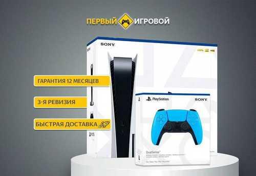 PS5 Новая + 2 Геймпад Голубой