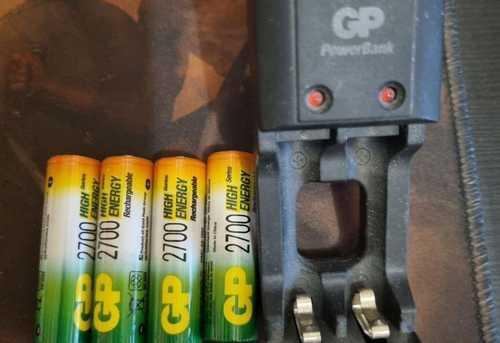 Зарядное устройство gp + 4 аккума по 2700 mah