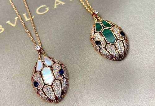 Bvlgari Золотой Кулон Цирконы