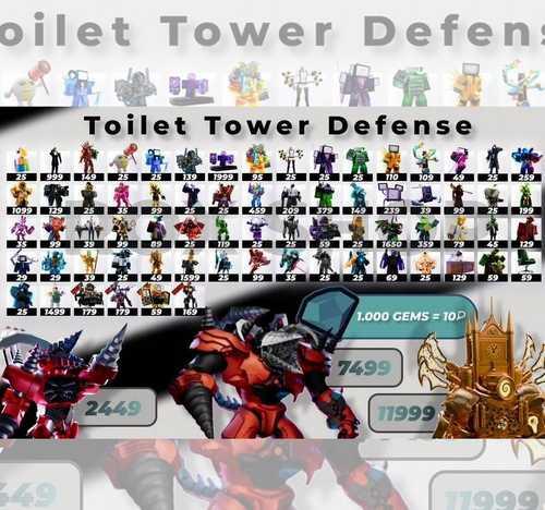 Юниты в Toilet Tower Defense