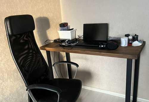 Компьютерный письменный стол, высокий, массив