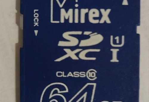 Карта памяти SD XC. 10 class 64gb