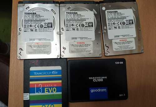 Жесткие диски SSD Goodram, Toshiba, Team, 120gb