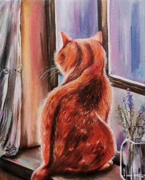 Рыжий кот. Картина 25 х 35 см