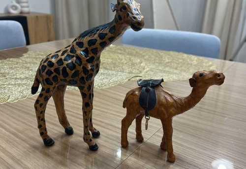 Жираф и верблюд статуэтки из Туниса и слон
