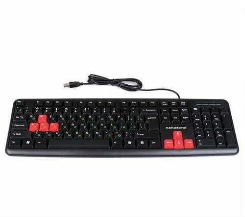 Клавиатура nakatomi KN-02U Black-Red USB