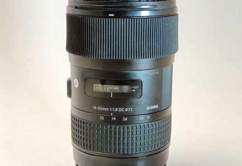 Sigma 18-35 art f/1.8 EF-S Canon