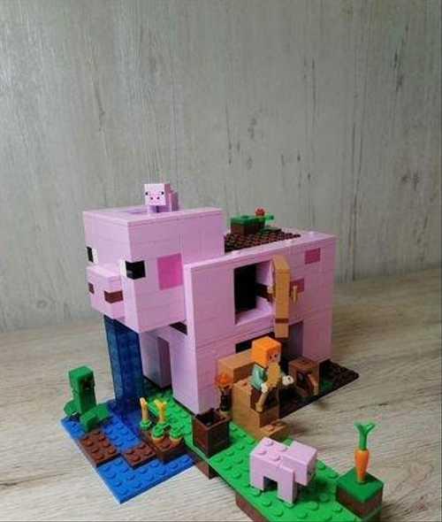 Lego minecraft дом свинья