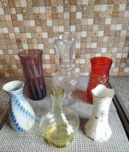 Красивые вазы хрусталь, стекло, СССР