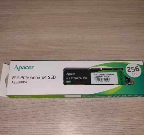 Абсолютно новый SSD Apacer nvme M.2 256GB