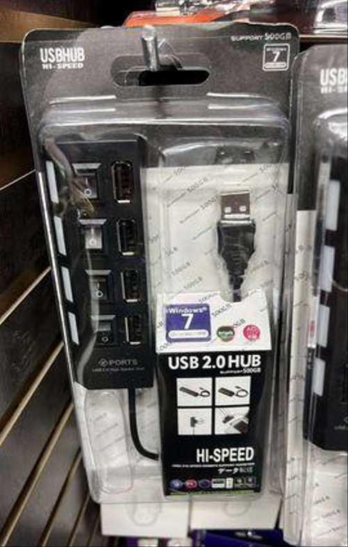 Usb-хаб на 4 порта с кнопками и подсветкой