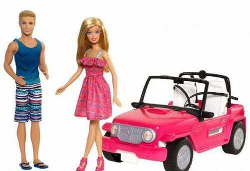 Новый джип и 2 куклы Barbie оригинал от mattel