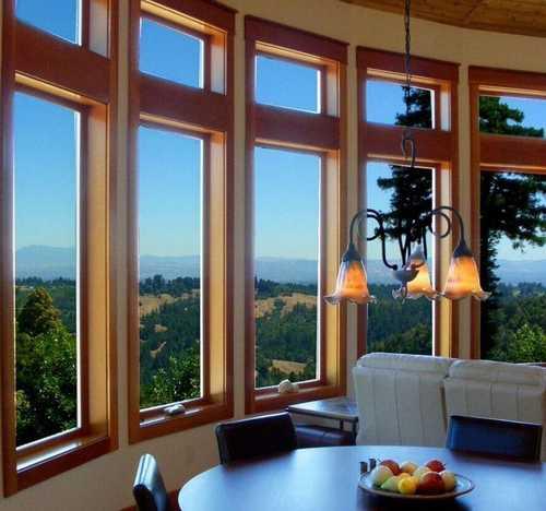 Дерево-алюминиевые окна с установкой