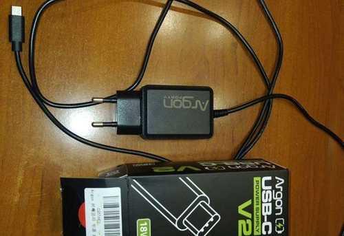 Блок питания Raspberry Pi 4 Argon USB-C