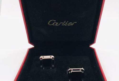 Запонки серебряные Santos De Cartier